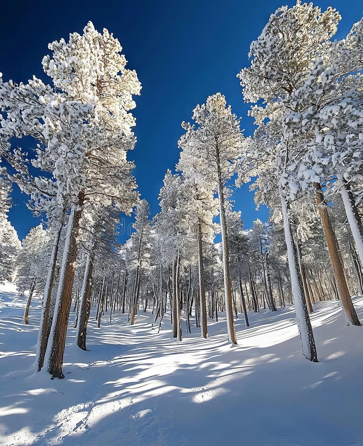Shadows Cast by Deep Shadows in a Wilderness Winter Landscape, Coloured ...