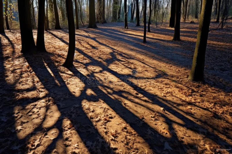Shadows Cast by the Forest Canopy on the Ground Stock Image - Image of ...