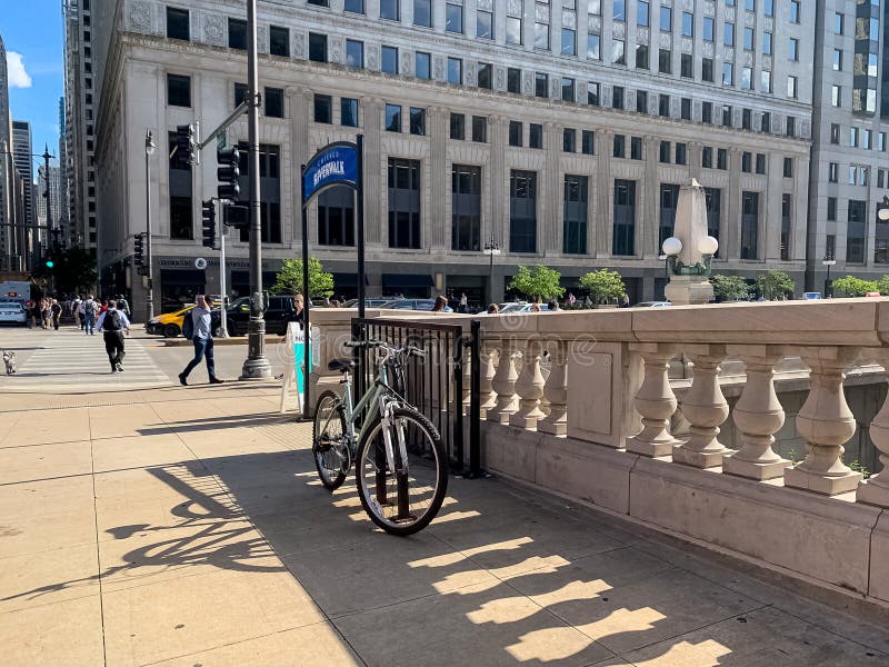 Shadows Cast Patterns on the Sidewalk at the Corner of LaSalle and ...