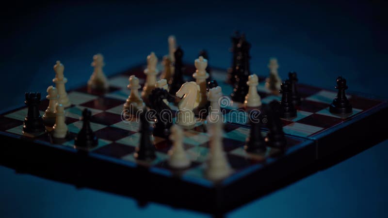 Shadows of Chess in the Dark. Chess Board with Pieces. Shadow of Chess ...