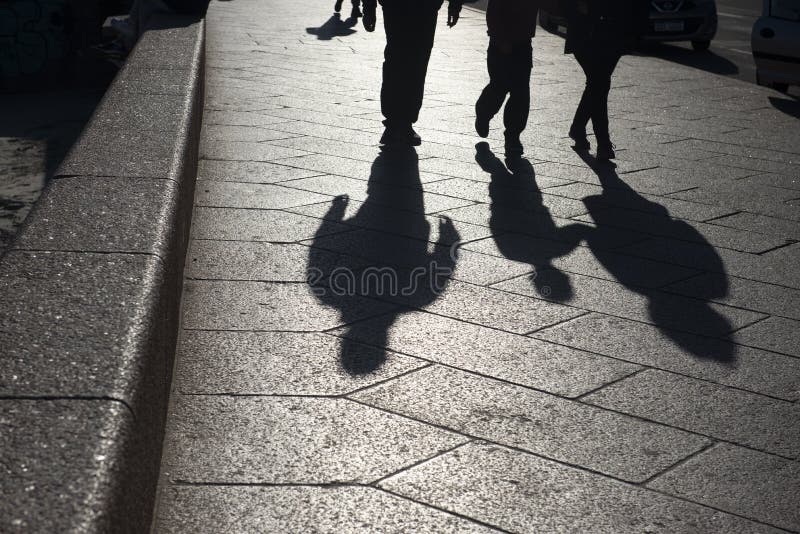 Shadows at the city stock image. Image of city, three - 211308501