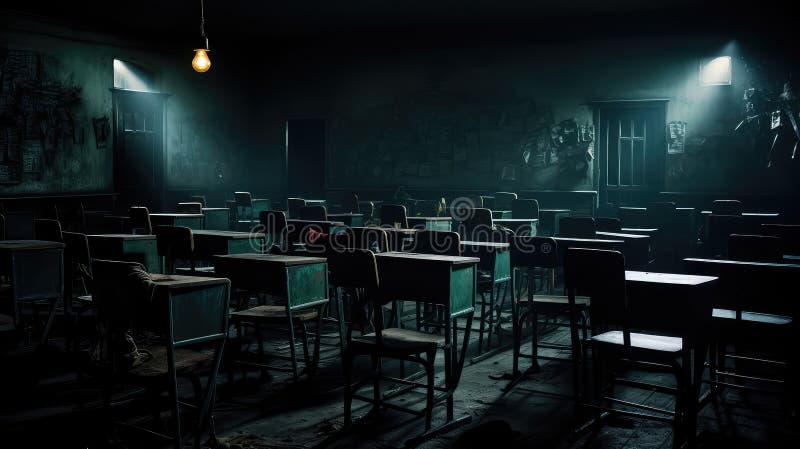 Shadows classroom dark stock illustration. Illustration of quiet ...
