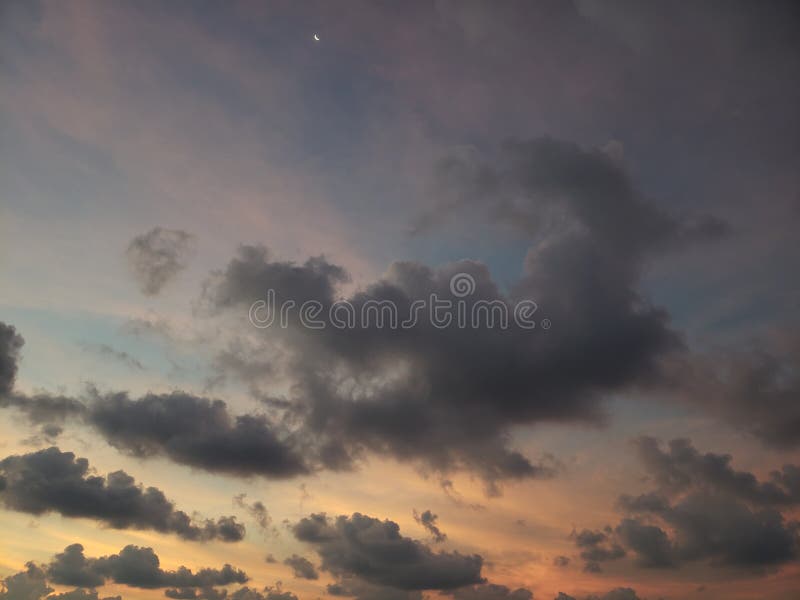 Shadows and Colors in the Clouds of the Sky at Dusk, Background and ...