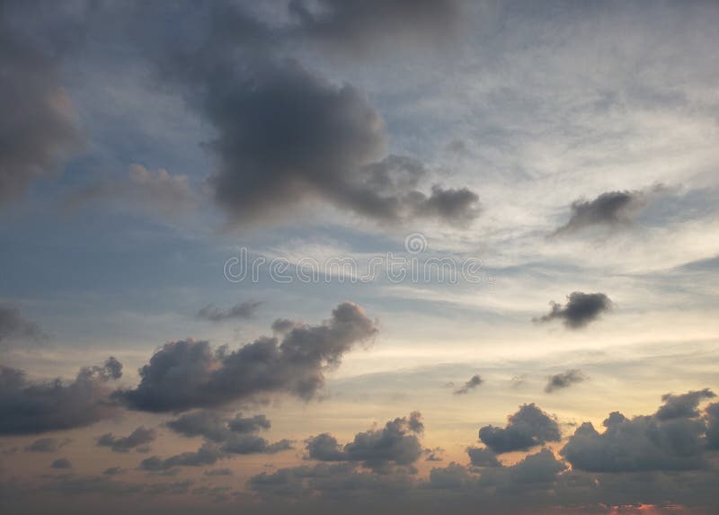Shadows and Colors in the Clouds of the Sky at Dusk, Background and ...