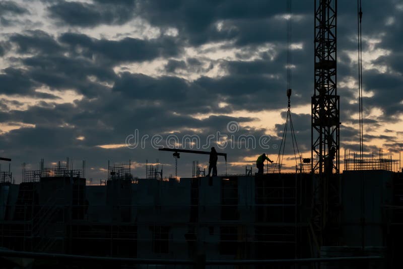 Shadows of Construction Workers Stock Photo - Image of outdoors ...
