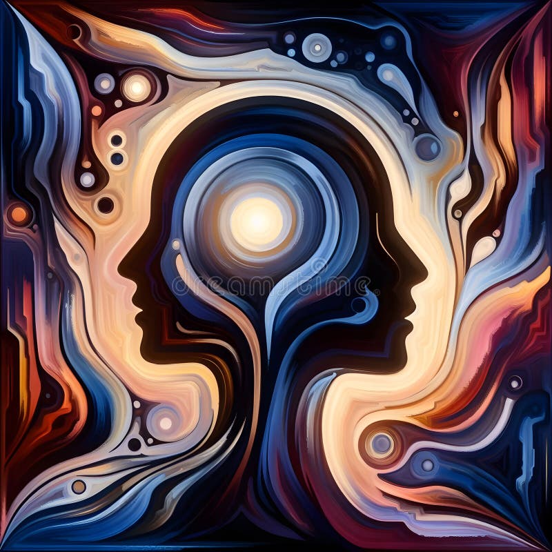 Shadows in Contrast: Abstract AI Art Exploration Stock Illustration ...