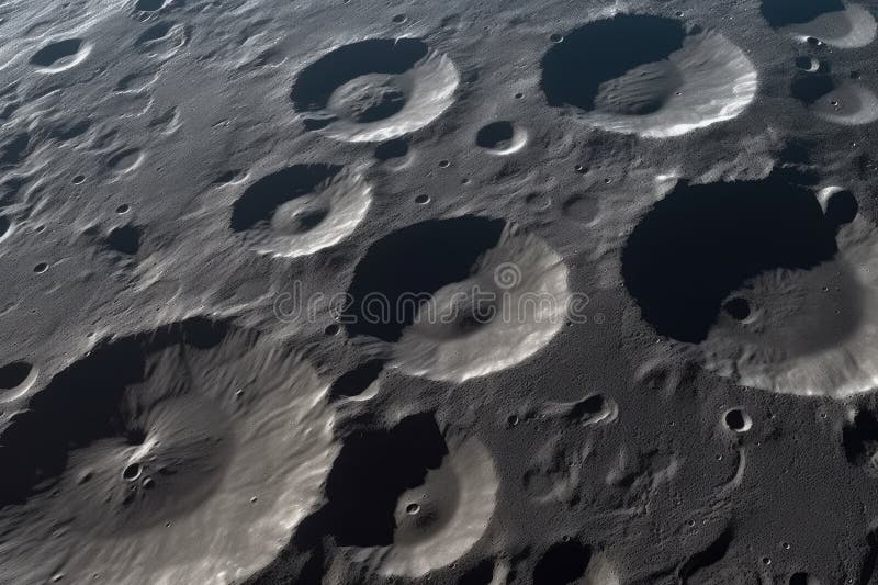 Shadows of Craters Creating Stunning Patterns on Lunar Surface Stock ...