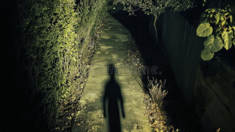 Shadows Dance on a Dim Path an Eerie Ambiance of Light and Darkness ...