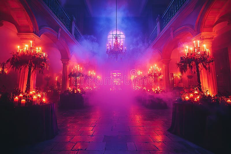 Shadows Dance Eerie Revelry in a Gothic Halloween Soiree Stock ...