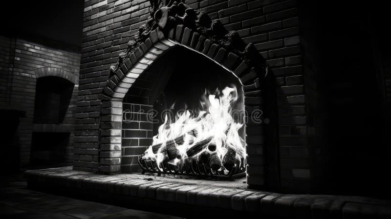 Shadows Fire Black and White Stock Illustration - Illustration of ...