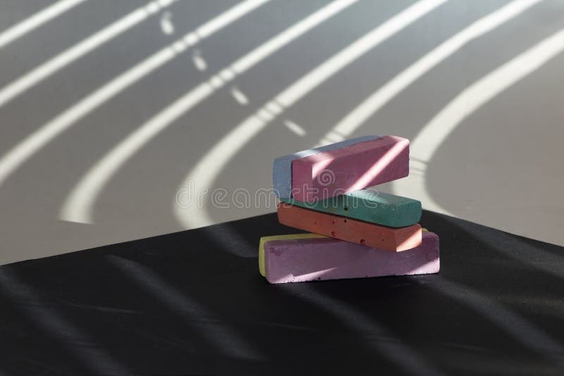 Shadows Form a Pattern with Colored Chalk. Stock Photo - Image of ...