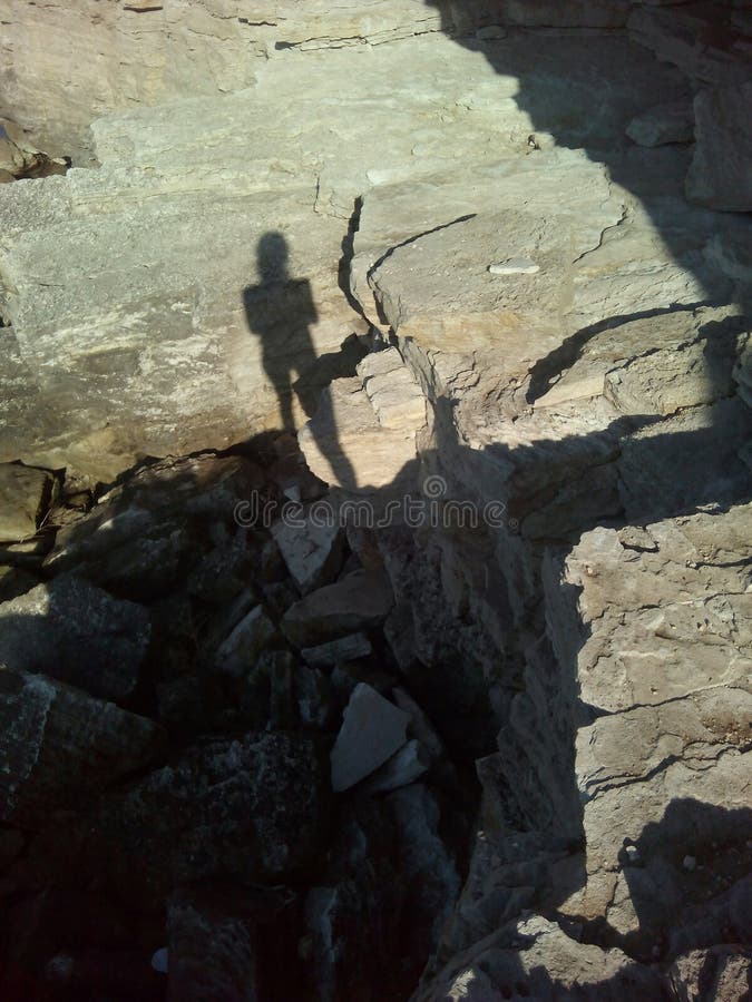 Shadows Girl on a Shore Stones Stock Photo - Image of blue, background ...