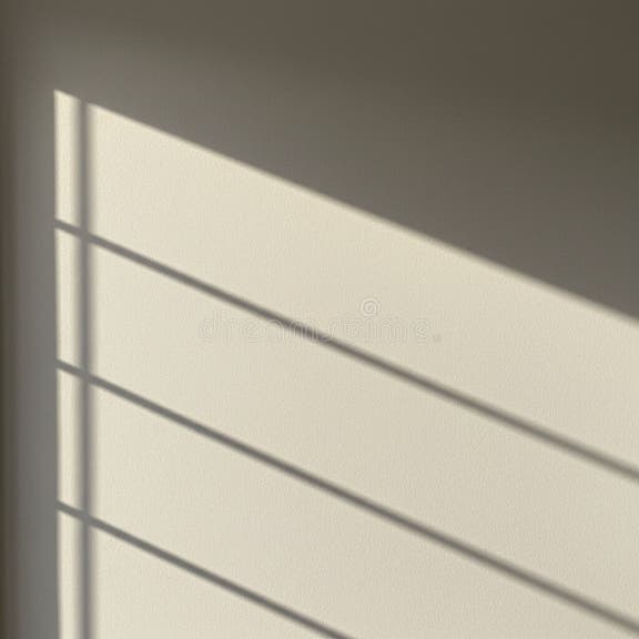 Shadows of Horizontal Window Blinds are Cast on a Smooth, White Wall ...