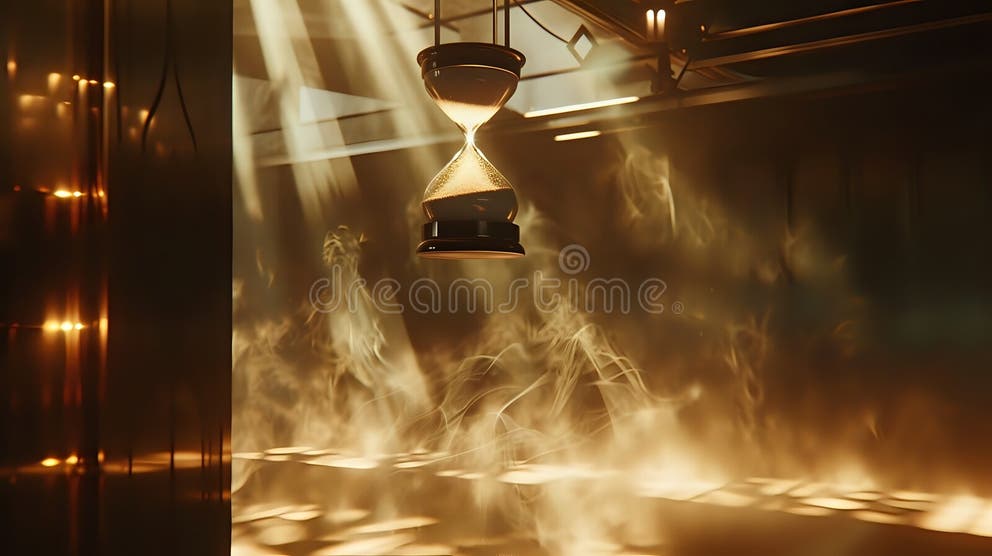 Shadows of Infinity: an Hourglass in Motion./n Stock Photo - Image of ...