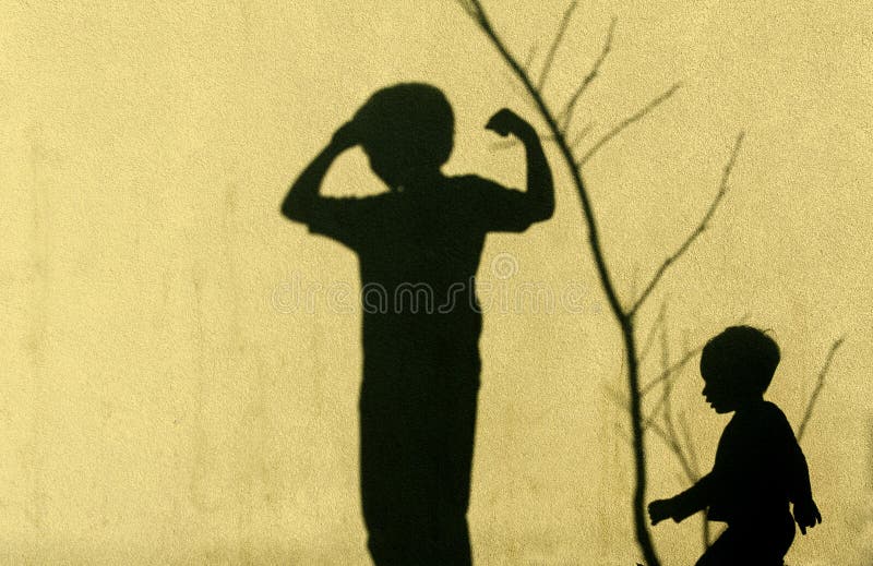 Shadows of kids stock photo. Image of children, playing - 89983802