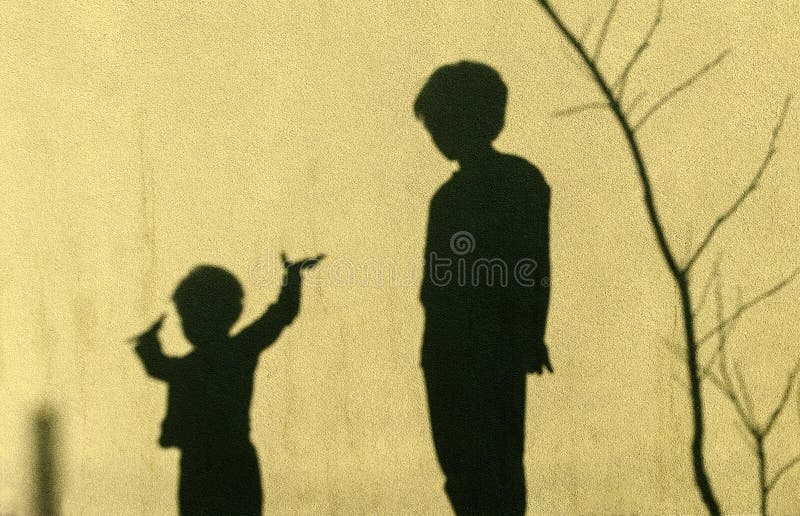 Shadows of kids stock photo. Image of children, playing - 89983802