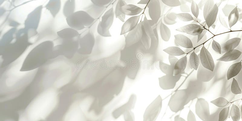 Shadows of Leaves Casting a Soft Pattern on a White Wall Concept Stock ...