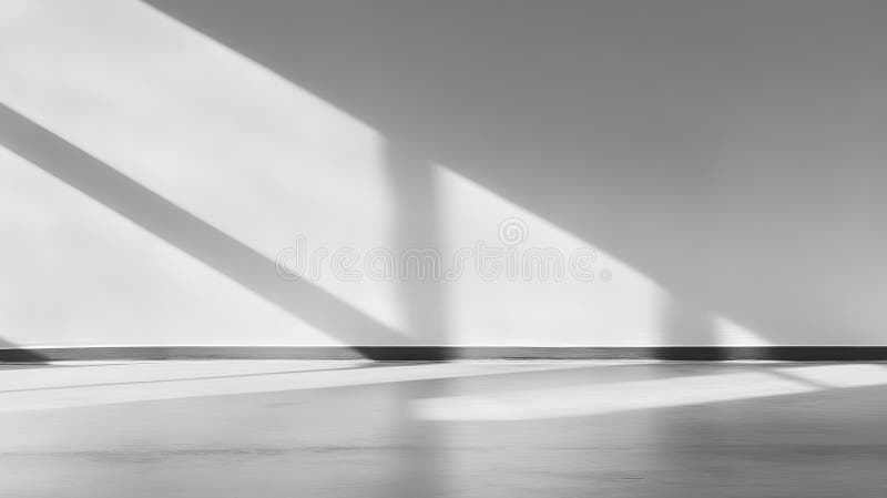 Shadows and Light Play on Minimalist Wall and Floor in Monochrome ...