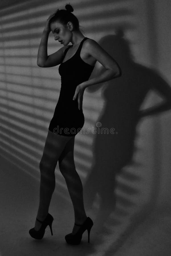 Shadows and Lines of a Model in Monochrome Stock Photo - Image of ...