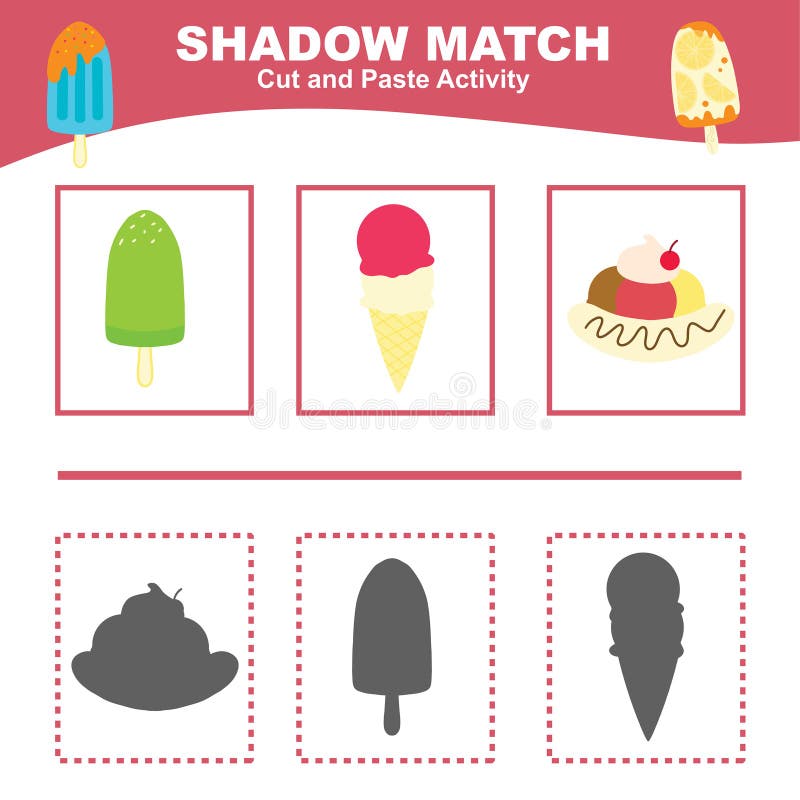 Cut the Image in Each Box and Glue it on Each Shadow. Find the Correct ...