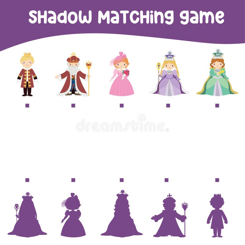 Matching Shadow Game for Children Stock Vector - Illustration of ...