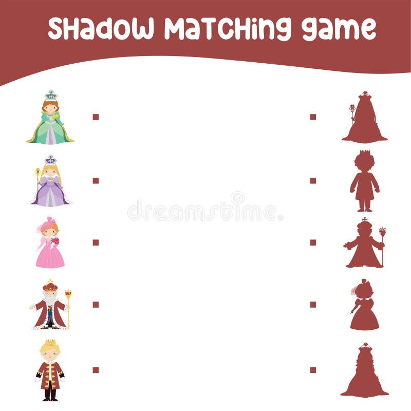 Matching Shadow Game for Children Stock Vector - Illustration of ...