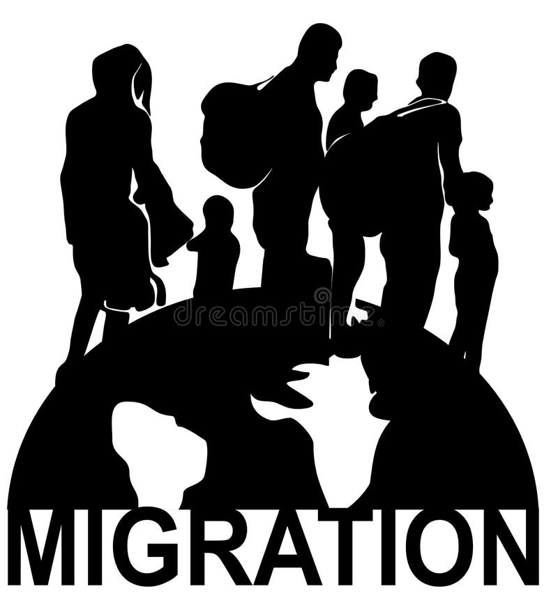 Shadows of Refugees Cartoon Stock Illustration - Illustration of ...