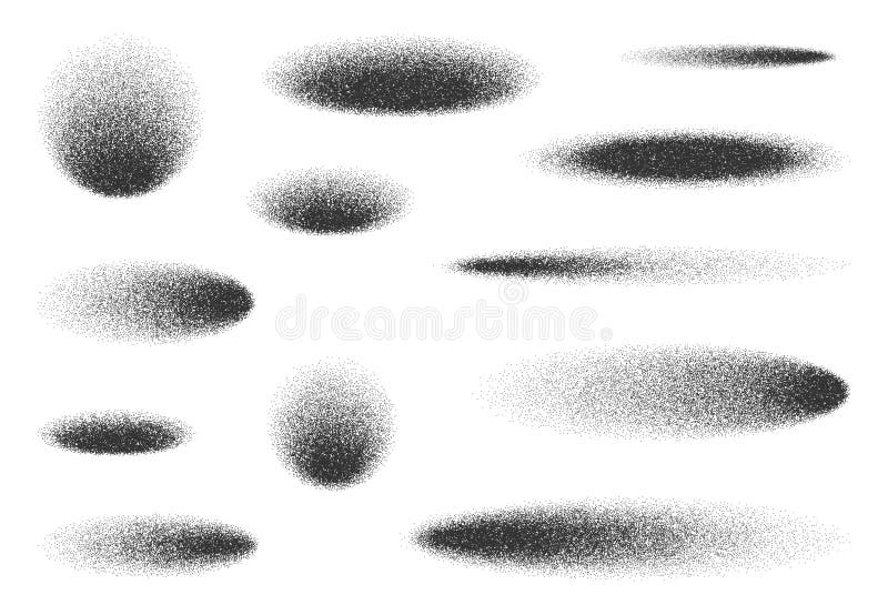 Shadows Oval and Circles with Grain Noise Stipple Stock Illustration ...
