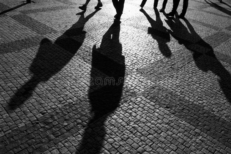 Shadows of people stock image. Image of enigmatic, action - 16105943