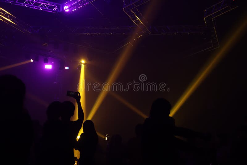 Shadows of People in a Music Club and Lights Stock Photo - Image of ...