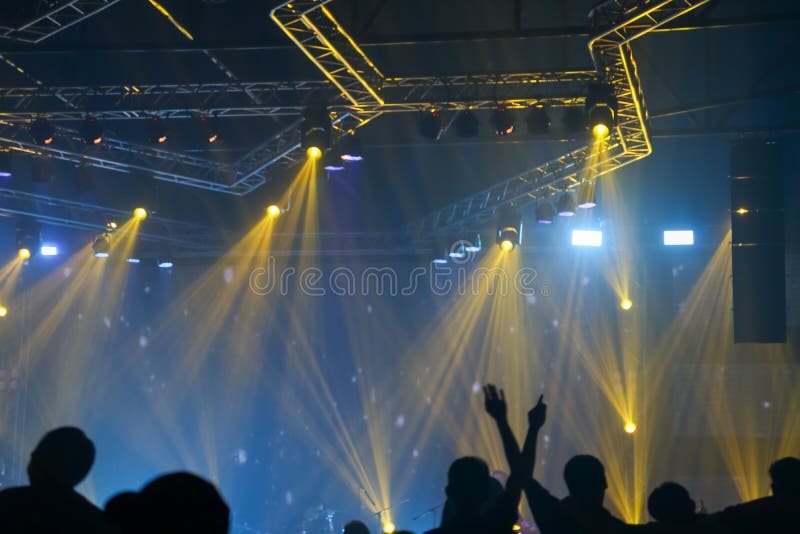 Shadows of People in a Music Club and Lights Stock Image - Image of ...