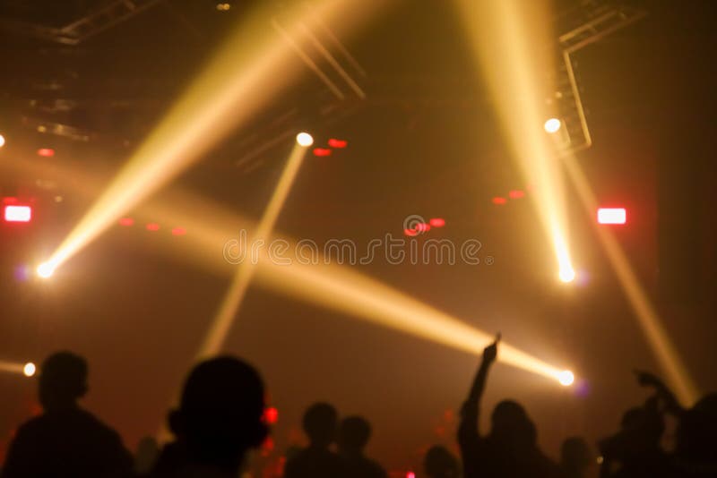 Shadows of People in a Music Club and Lights Stock Image - Image of ...