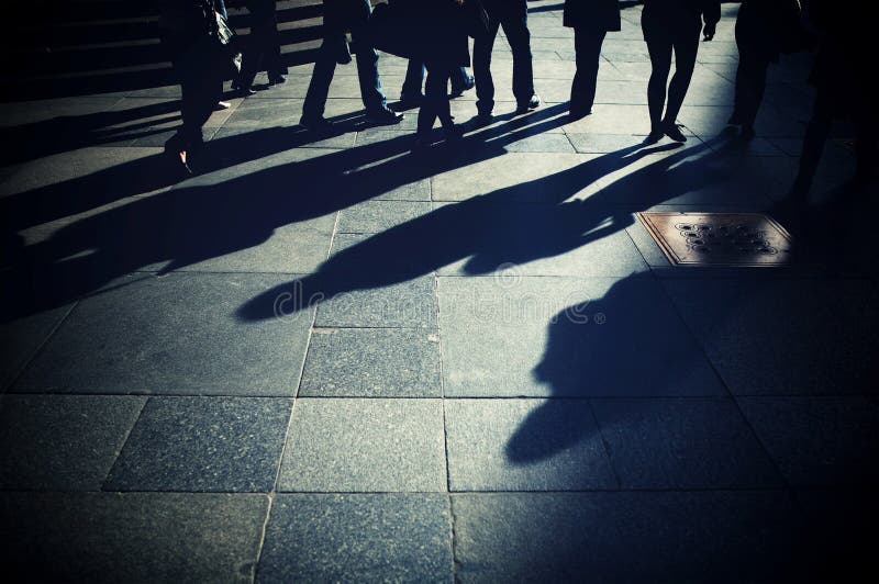 Shadows of people walking stock image. Image of abstract - 3693975
