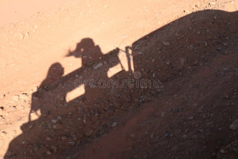 Shadows of People on a SUV, Exploring Wadi Rum, Jordan Stock Photo ...