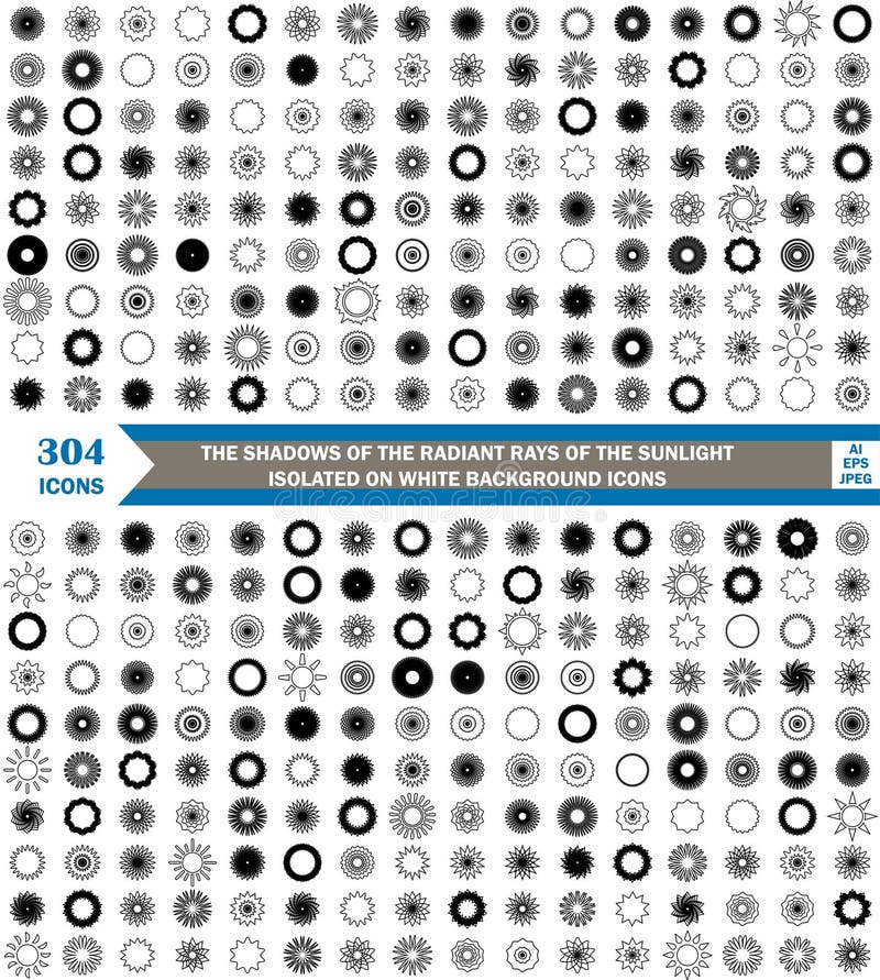 The Shadows of the Radiant Rays of the Sunlight Isolated on White ...