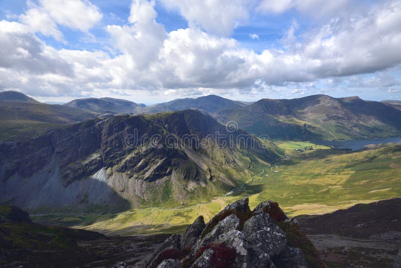 Shadows Rolling Across the Slopes of Fleethwith Pike Stock Image ...
