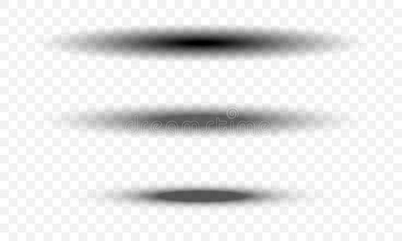 Shadows Round or Oval Shape Vector Isolated Icons on Transparent ...