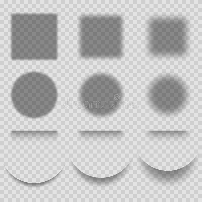 Set of Transparent Shadow with Soft Edges Isolated. Set of Square ...