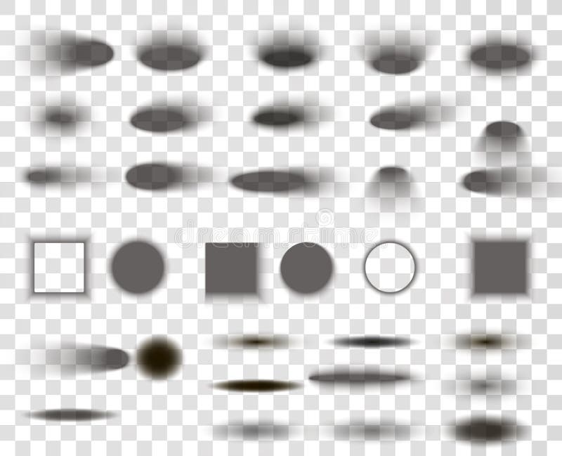 Shadows Set Isolated on Transparent Background. Vector Template Stock ...