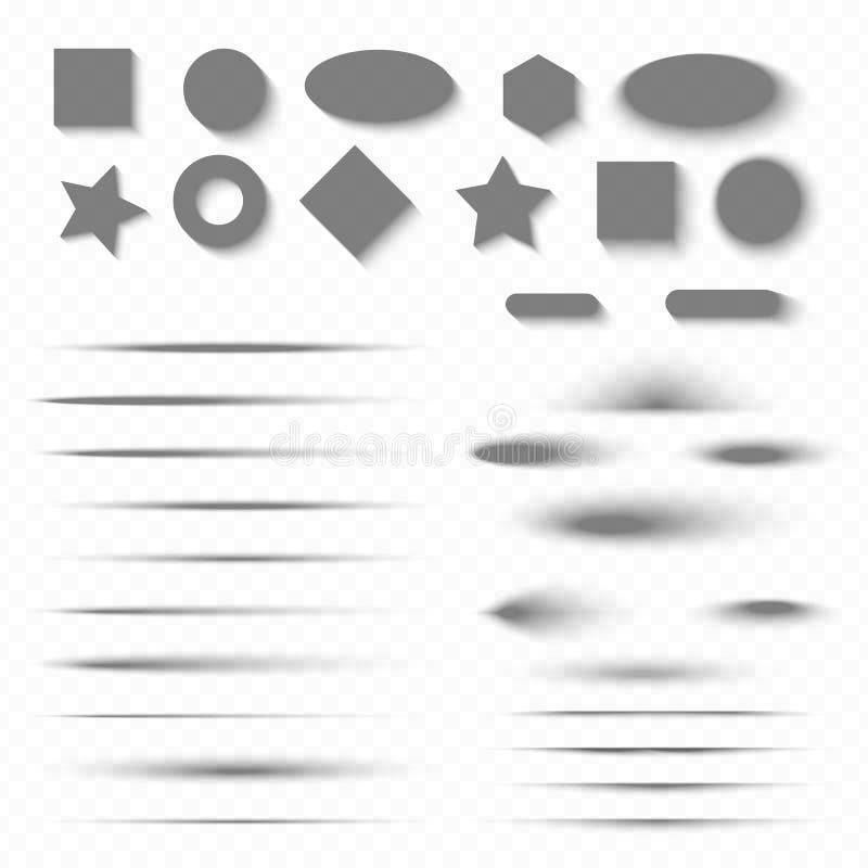 Shadows with Soft Edges Isolated on Transparent Background. Elements ...