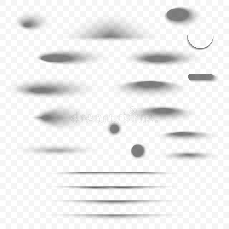 Shadows with Soft Edges Isolated on Transparent Background. Elements ...