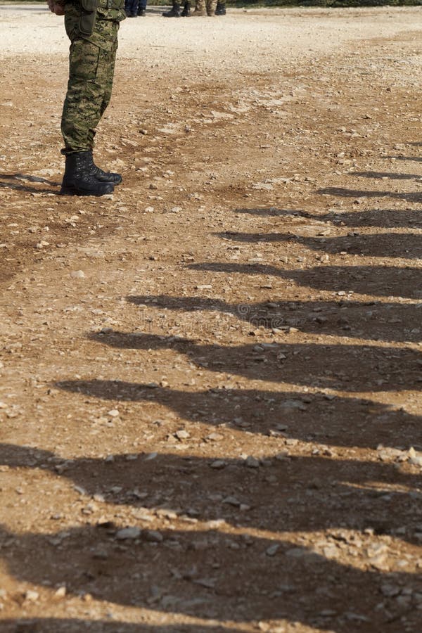 Shadows of soldiers stock image. Image of boot, line - 94878313