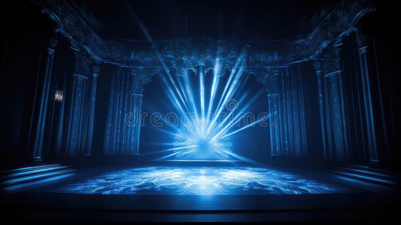 Shadows stage lights blue stock illustration. Illustration of intensity ...