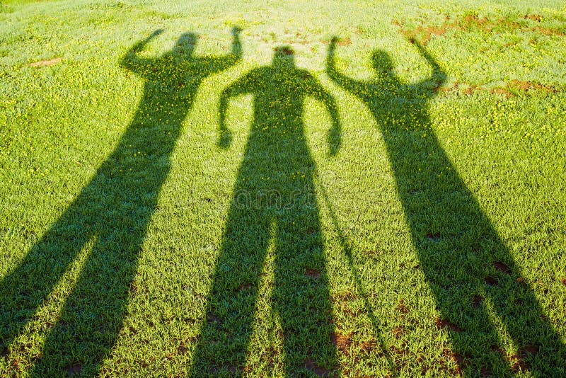 Shadows of Three Generations of Men on White Background Stock Image ...