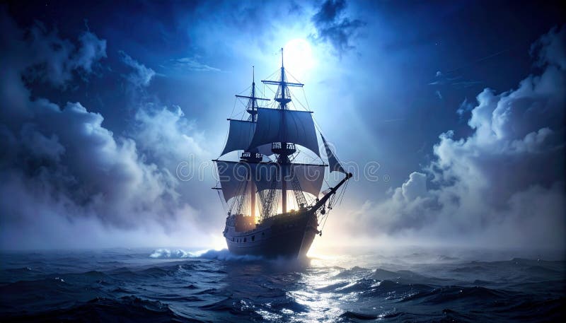 Shadows on the Tide stock illustration. Illustration of sailing - 388046289