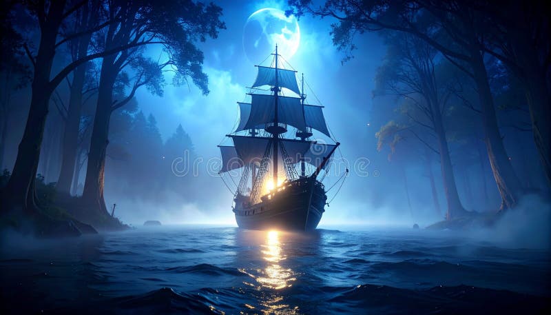 Shadows on the Tide stock illustration. Illustration of gliding - 388046291