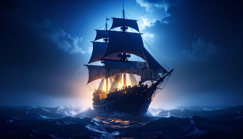 Shadows on the Tide stock illustration. Illustration of mysterious ...