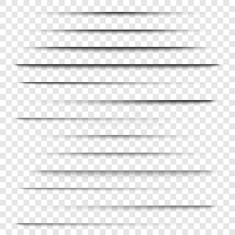 Shadows. Transparent Realistic Vector Paper Shadow Effect Set. Element ...