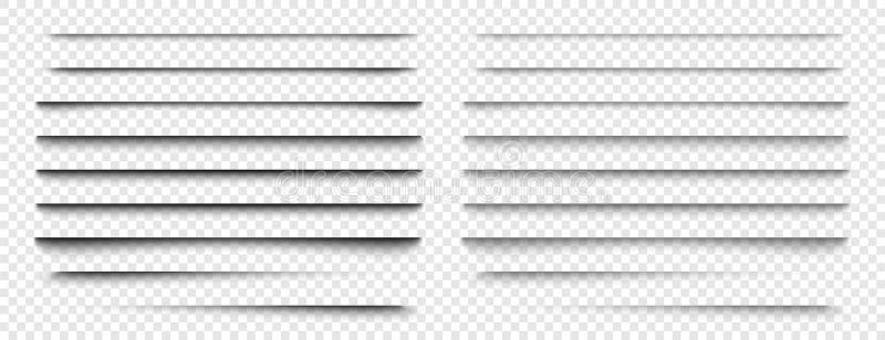 Shadows. Transparent Realistic Vector Paper Shadow Effect Set Stock ...