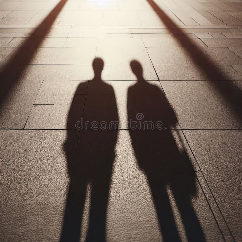 Shadows of Two People on the Surface. Stock Image - Image of long ...
